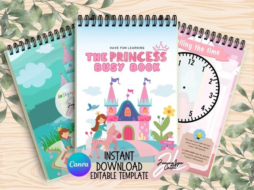 Princess Busy Book, Editable Template - Etsy