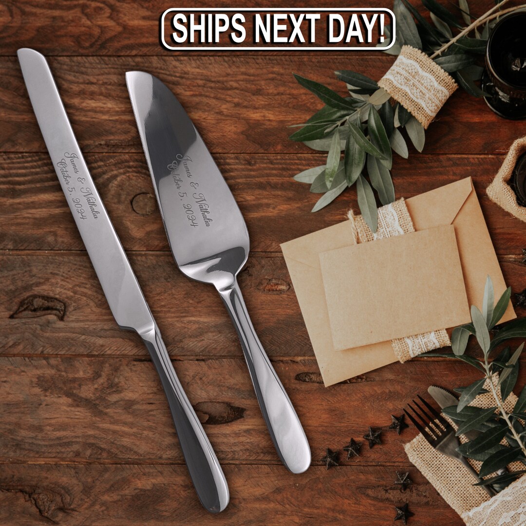 Personalized Fortessa Wedding Cake Knife and Server Set Elegant Bridal ...