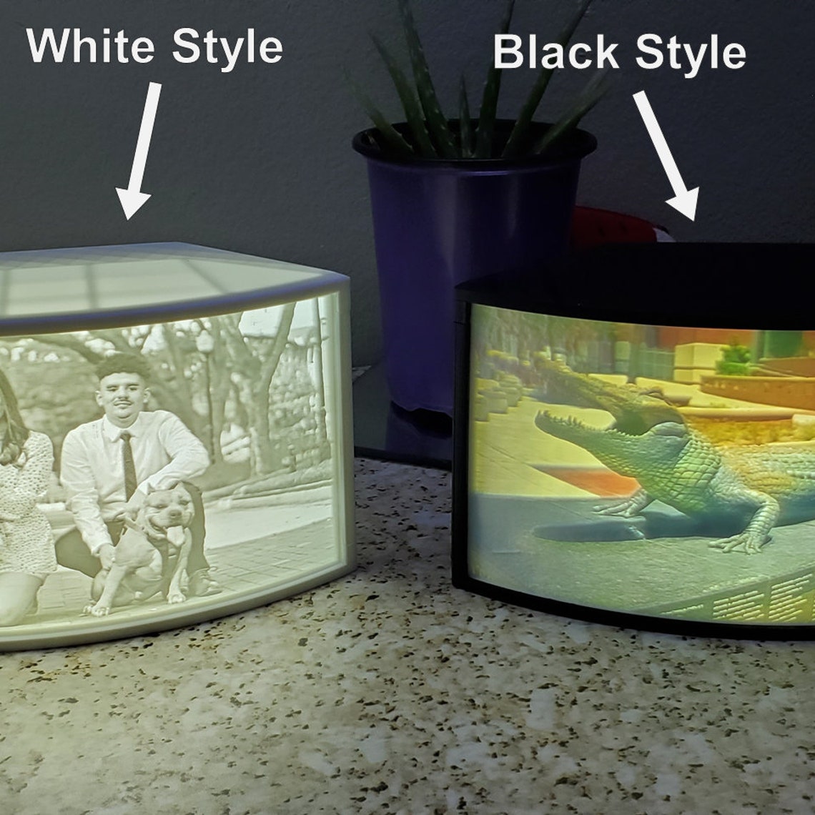 Modern Lithophane Lamp & Crate Frame | 3D Printed Photos - Etsy