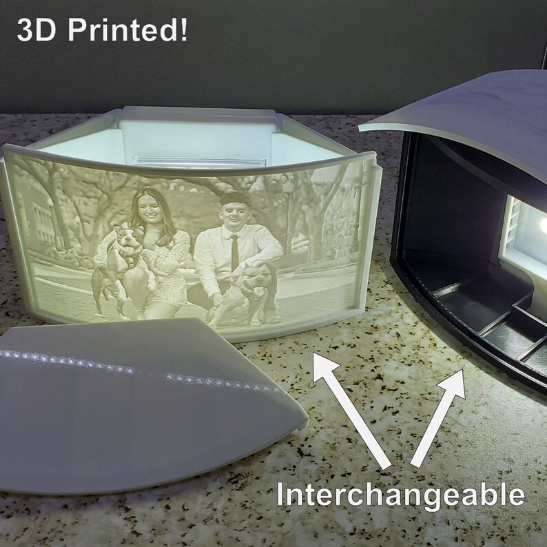 Modern Lithophane Lamp & Crate Frame | 3D Printed Photos - Etsy