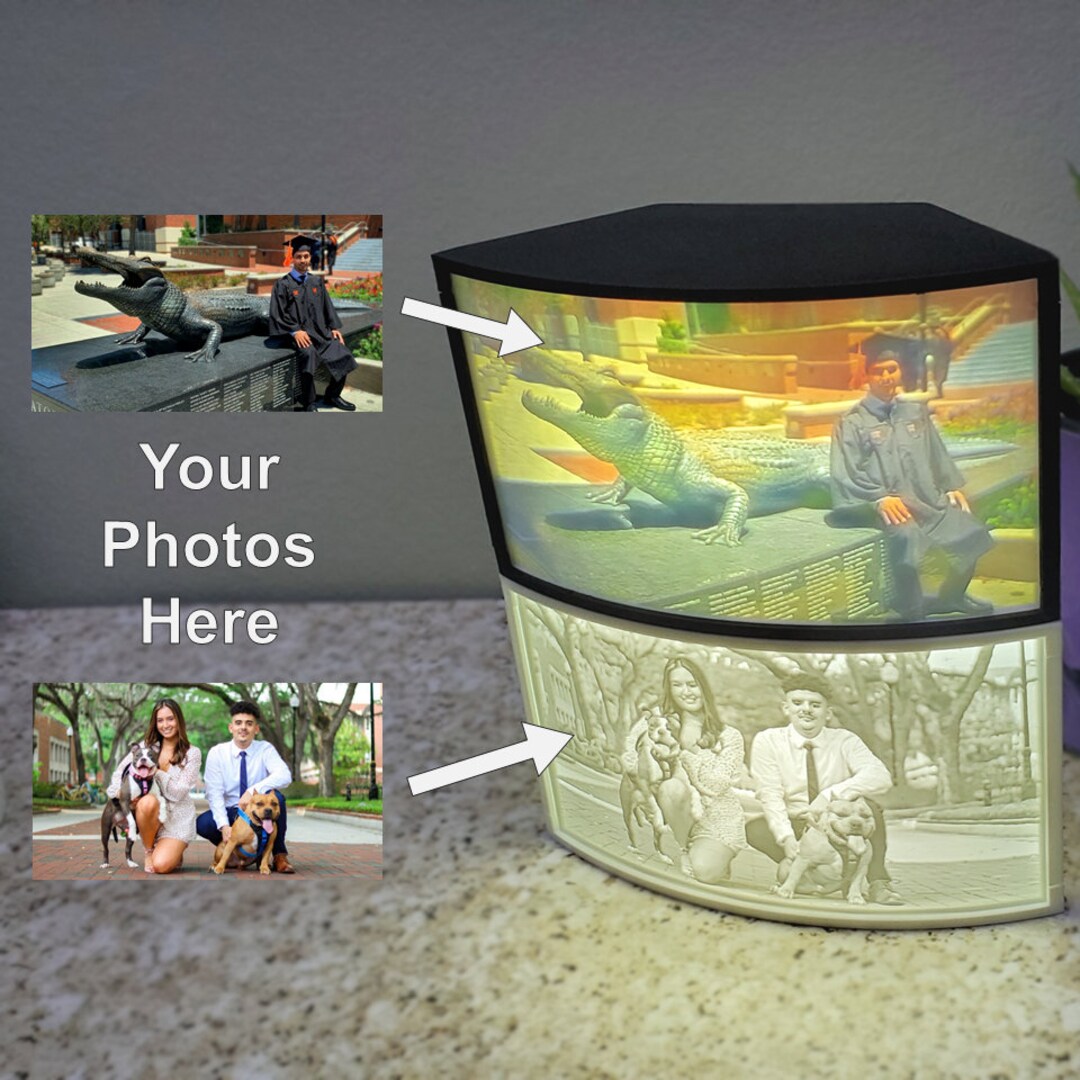 Modern Lithophane Lamp & Crate Frame | 3D Printed Photos - Etsy