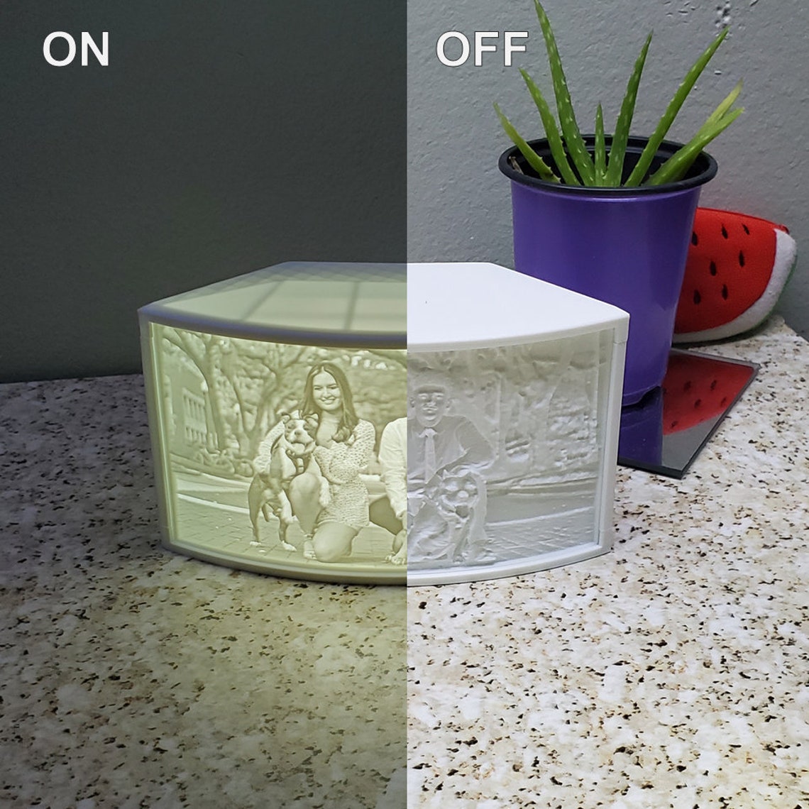 Modern Lithophane Lamp & Crate Frame | 3D Printed Photos - Etsy