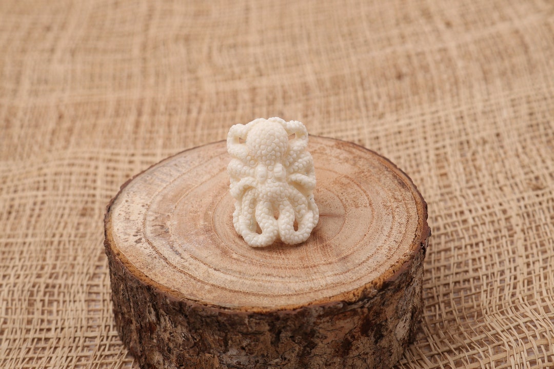 Octopus Bone Ring, Cow Bone Hand Carved, B99 - Etsy
