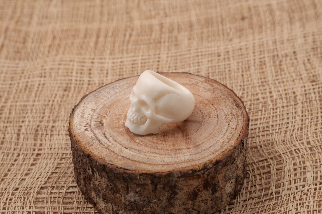 Bone Skull Ring Style 1, Handmade Bone Ring, B99 - Etsy