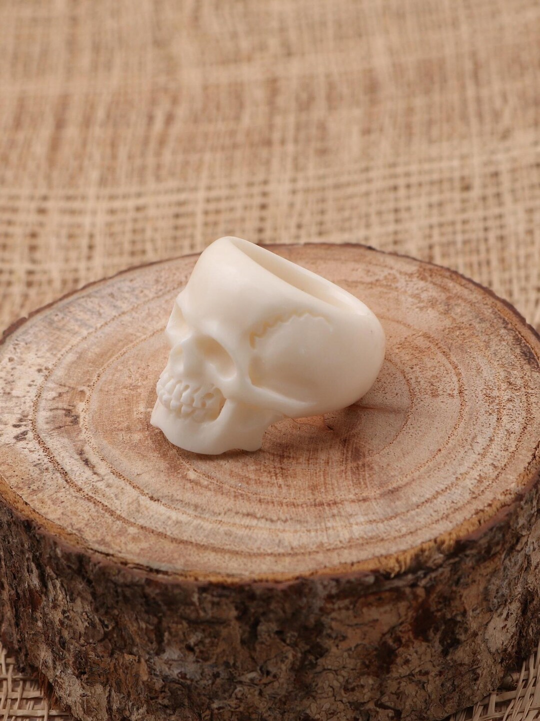 Bone Skull Ring Style 1, Bone Carving, Handcarved Ring, Handmade Jewelry, Bone Accessories, Bali ...