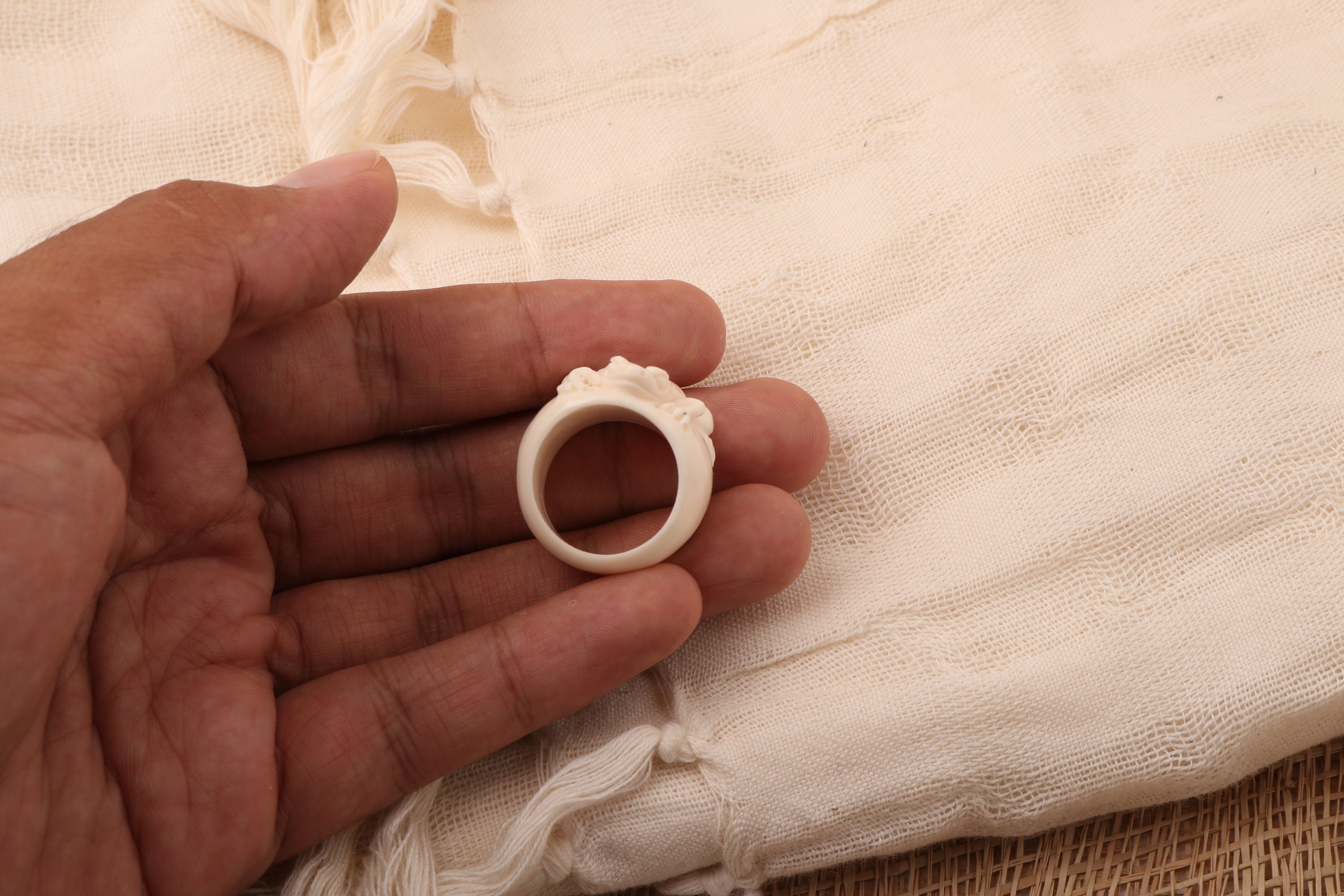 Hand Carved Frog Bone Ring B99 - Etsy