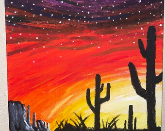 Cactus Sunset - Etsy
