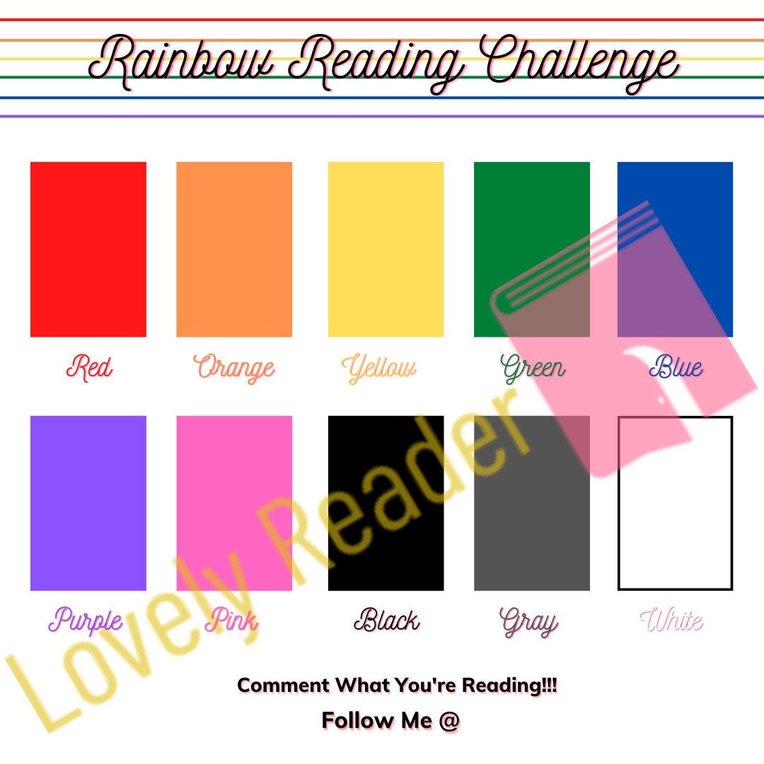 Simple Rainbow Reading Challenge Instagram Post/ Story Template - Etsy