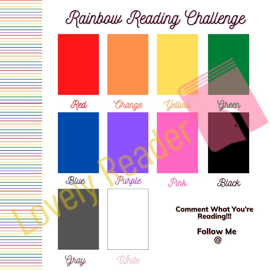 Simple Side Rainbow Reading Challenge Instagram Story/ Post Template - Etsy
