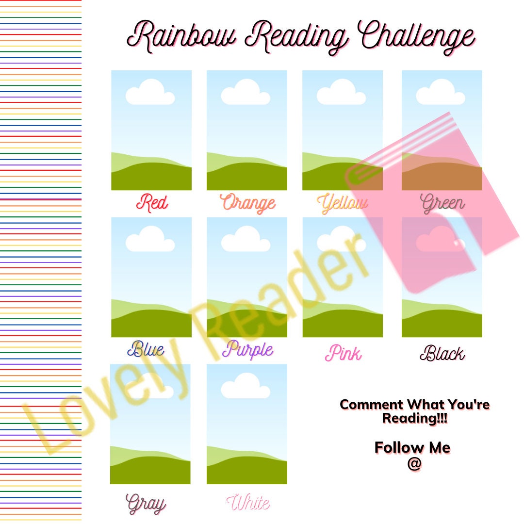 Simple Side Rainbow Reading Challenge Instagram Story/ Post Template - Etsy