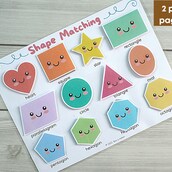 Shapes Matching Activity Printable Pdf Page, Toddler, Preschool ...