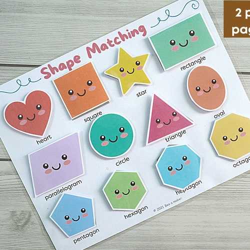 Printable Shape and Color Matching Velcro Activity Shapes and - Etsy UK