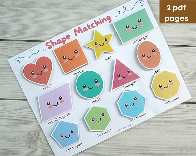 Shape Matching, Shape Flash Cards, Preschool Shapes, Learning Shapes ...