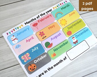 Months of the Year Wheel Learning Preschool Homeschool - Etsy