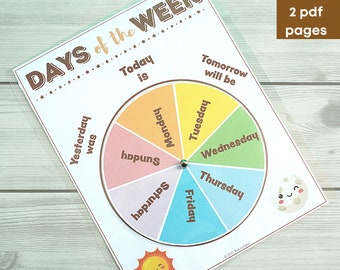Days of the Week Montessori Printables Homeschool Printable - Etsy