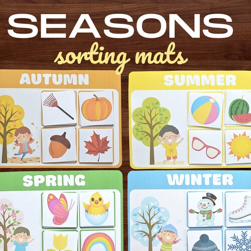 Four Seasons Sorting Mats for Toddlers - Etsy