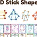3d Stick Shapes STEM Task Cards for Busy Bags, Preschool, Autism, Home ...