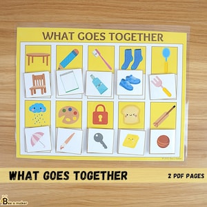 What Goes Together, Association Matching Busy Book Printable Pdf Page ...