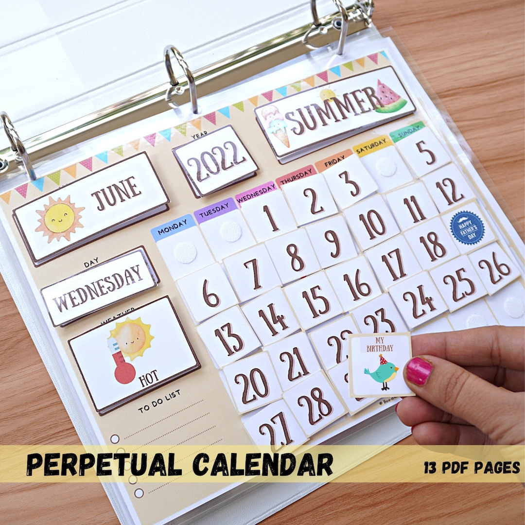 Perpetual Calendar, Montessori Printable Calendar, Classroom Calendar ...