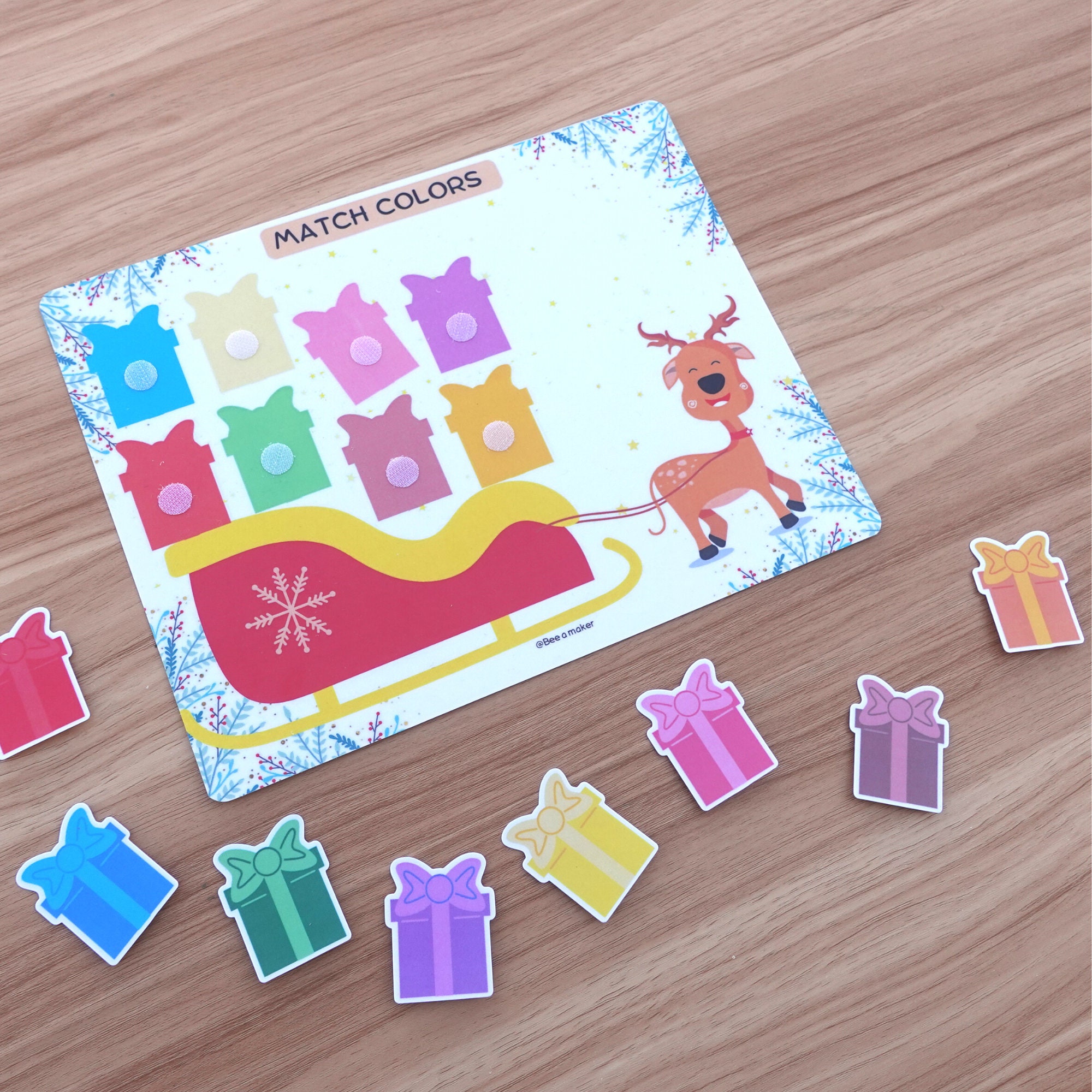 Christmas Gifts Color Match Busy Book Page for Toddlers - Etsy