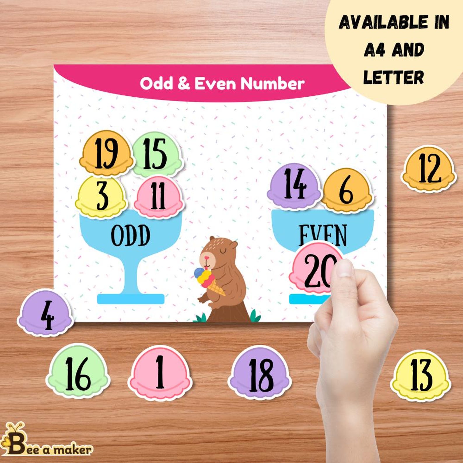 Odd and Even Number Sorting Busy Book Page, Fun & Educational Math ...