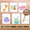 Dot to Dot Farm Animals Number Puzzle - Etsy