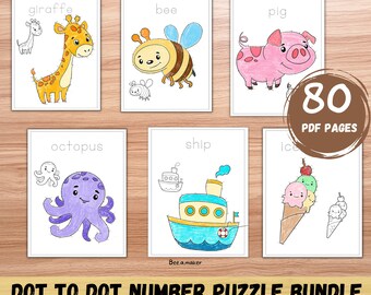 Food Theme Dot to Dot Number Puzzle and Coloring Pages - Etsy