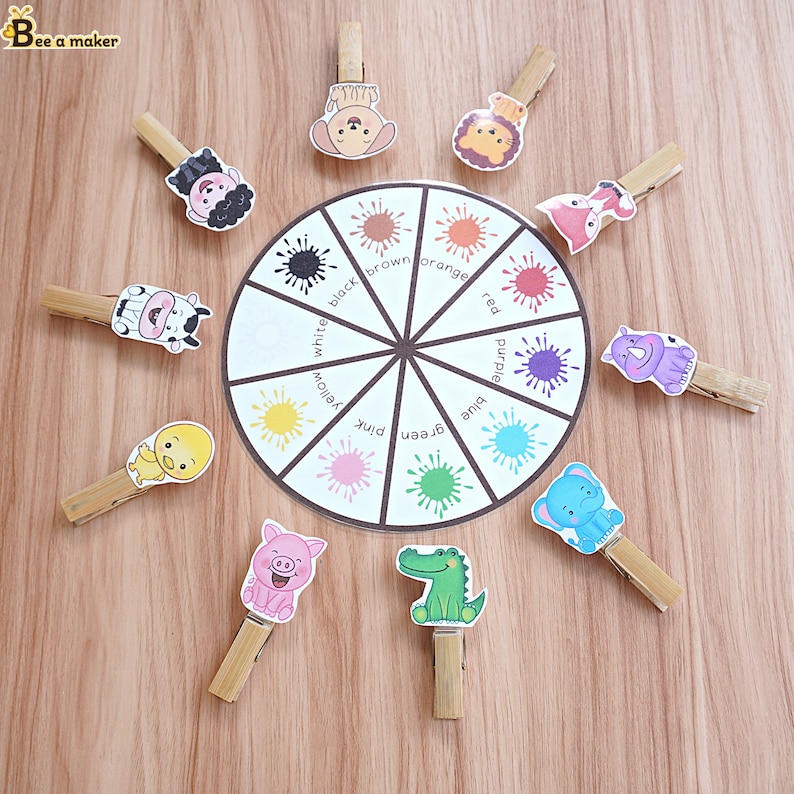 Animal Color Matching Wheel Game - Etsy