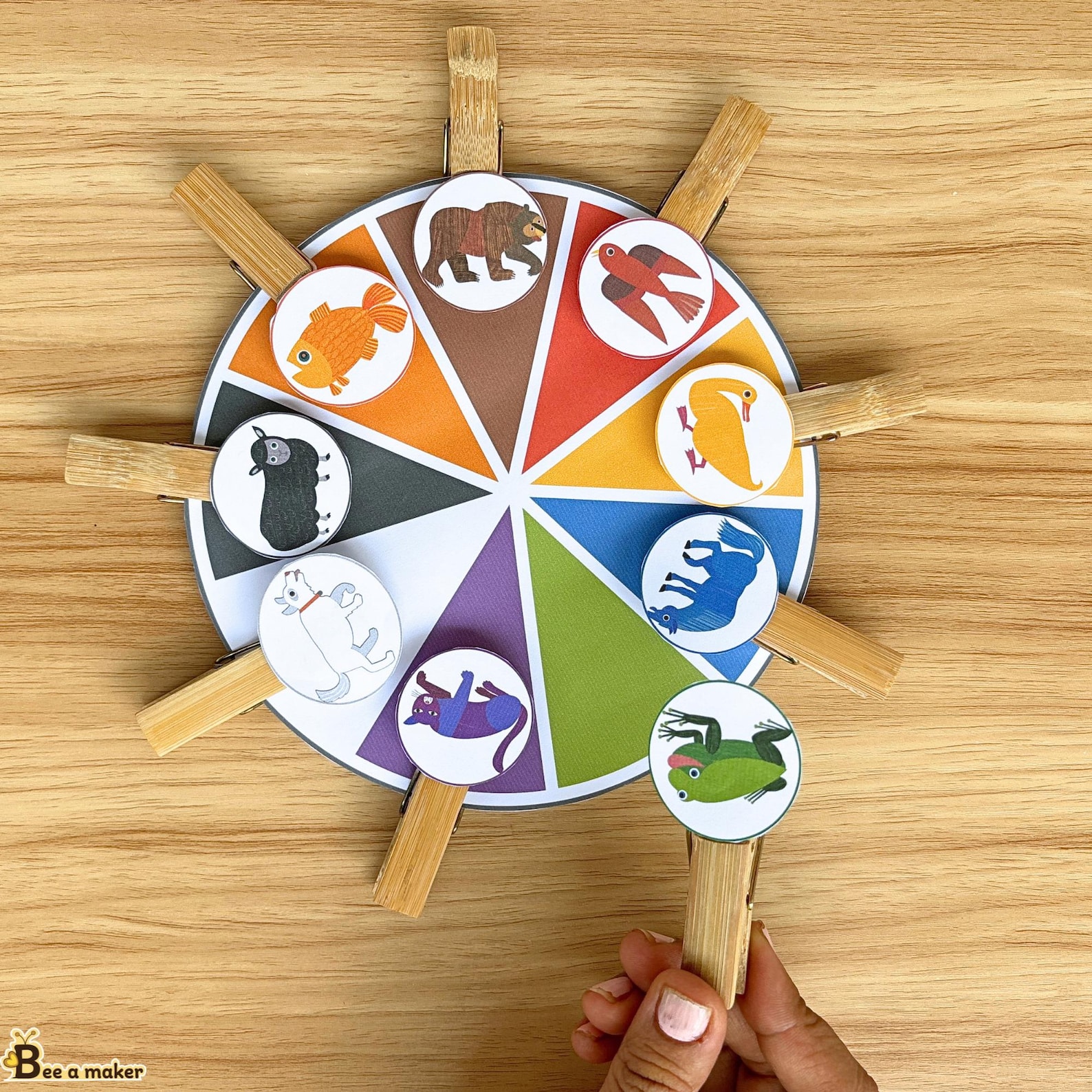 Brown Bear Color Wheel Activity for Toddlers, Homeschool, Preschool - Etsy