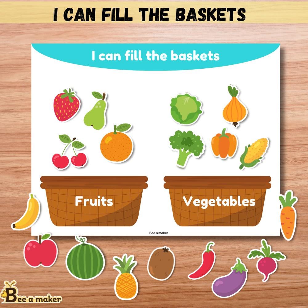 Fruits and Vegetables Busy Book Printable | Montessori Learning ...