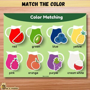 Color Matching Busy Book Page | Printable Color Recognition Activity ...