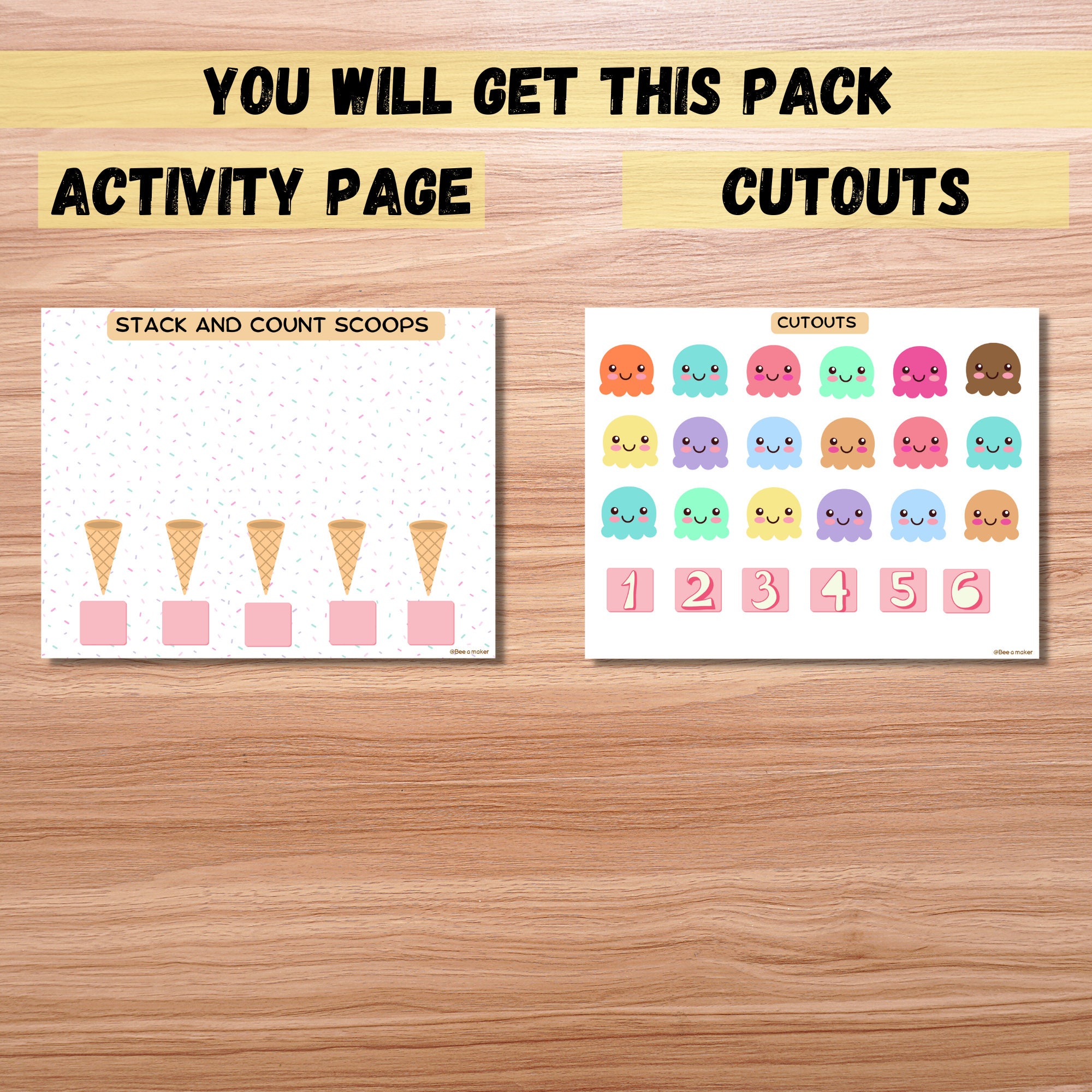 ICECREAM SCOOP COUNT Summer Busy Book Printable Pdf Page - Etsy Australia