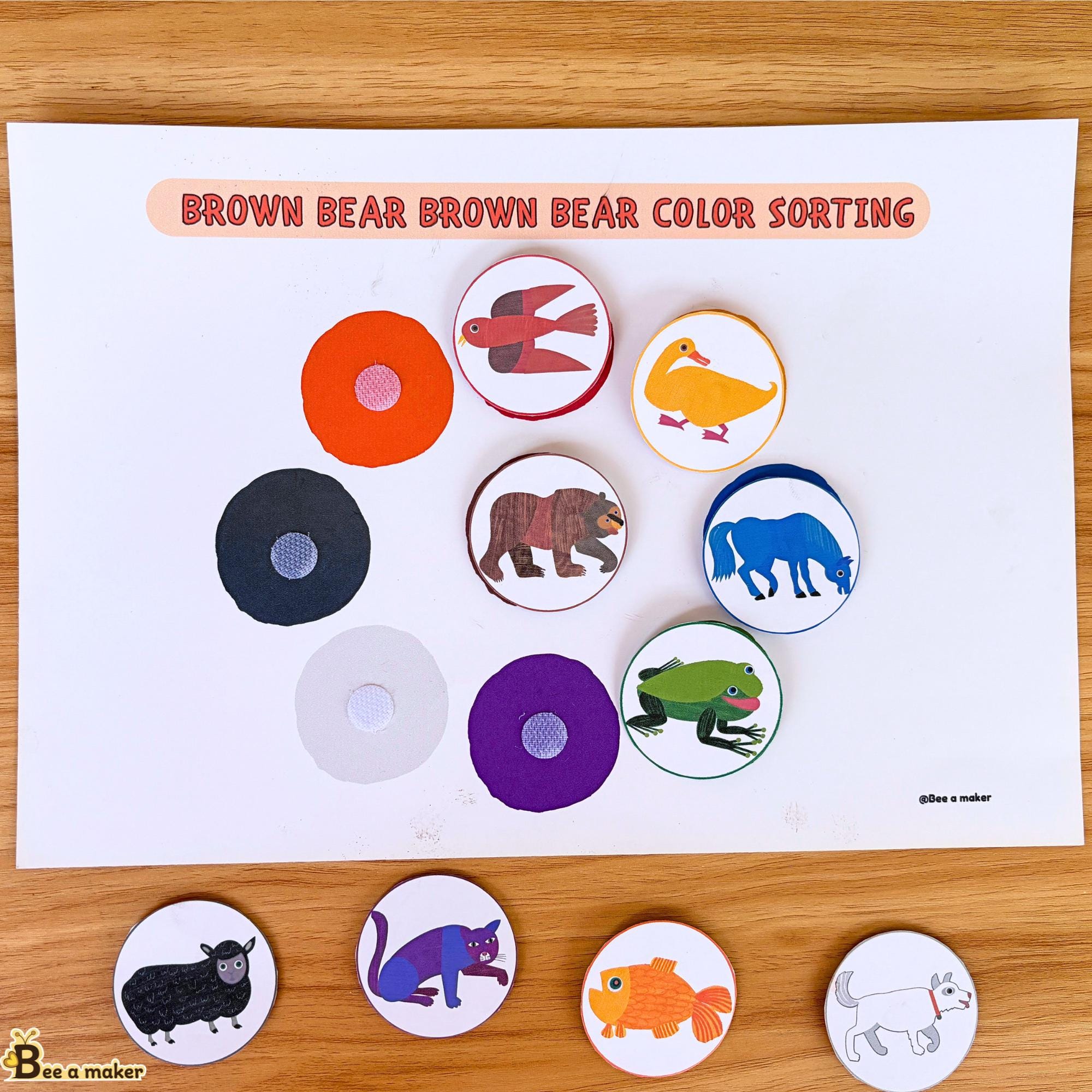 Brown Bear, Brown Bear Color Sorting Activity Busy Book Page Pdf - Etsy