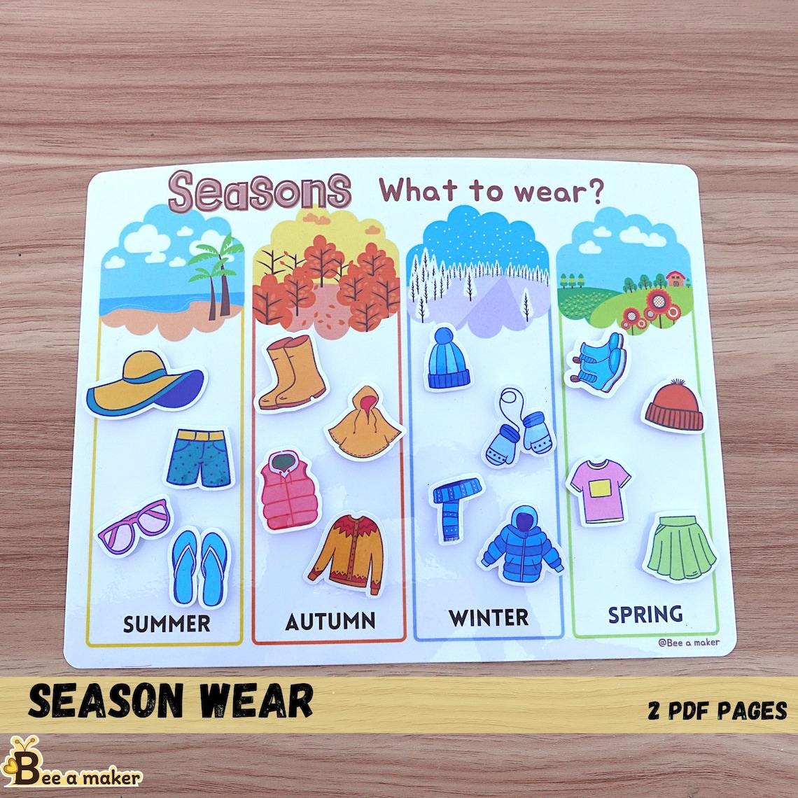 Season Wear Busy Book Printable Pdf Page Toddler Prechool - Etsy