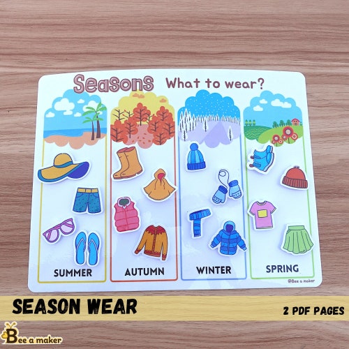Season Wear Busy Book Printable Pdf Page Toddler Prechool - Etsy