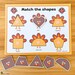 Thanksgiving Turkey Match the Shape Activity for Toddlers - Etsy