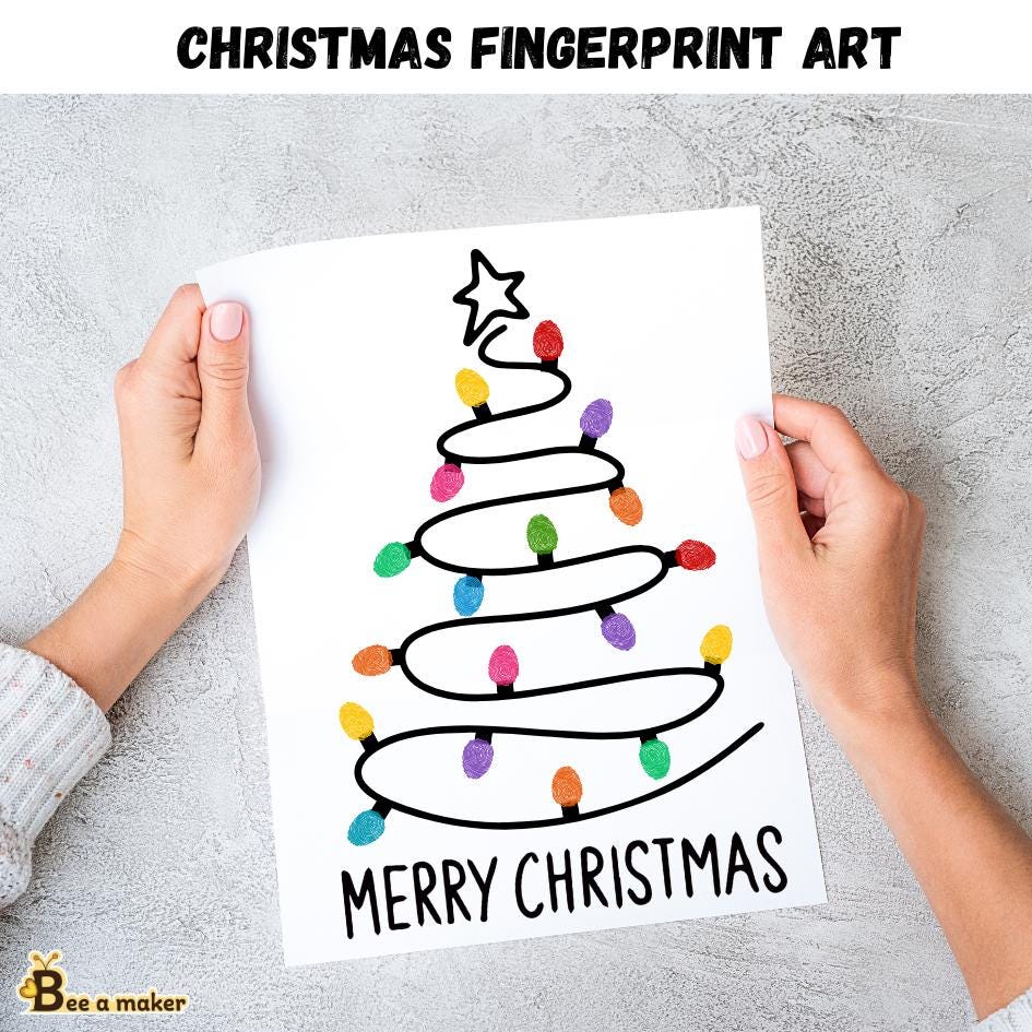 Christmas Fingerprint Art for Kids, DIY Art and Craft Activity for Kids ...