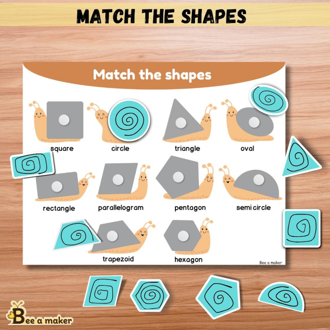 Shape Matching Busy Book Printable – Velcro Activity (A4 & Letter Size ...