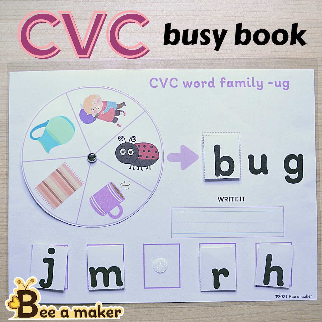 CVC Word Family Interactive Busy Book - Etsy