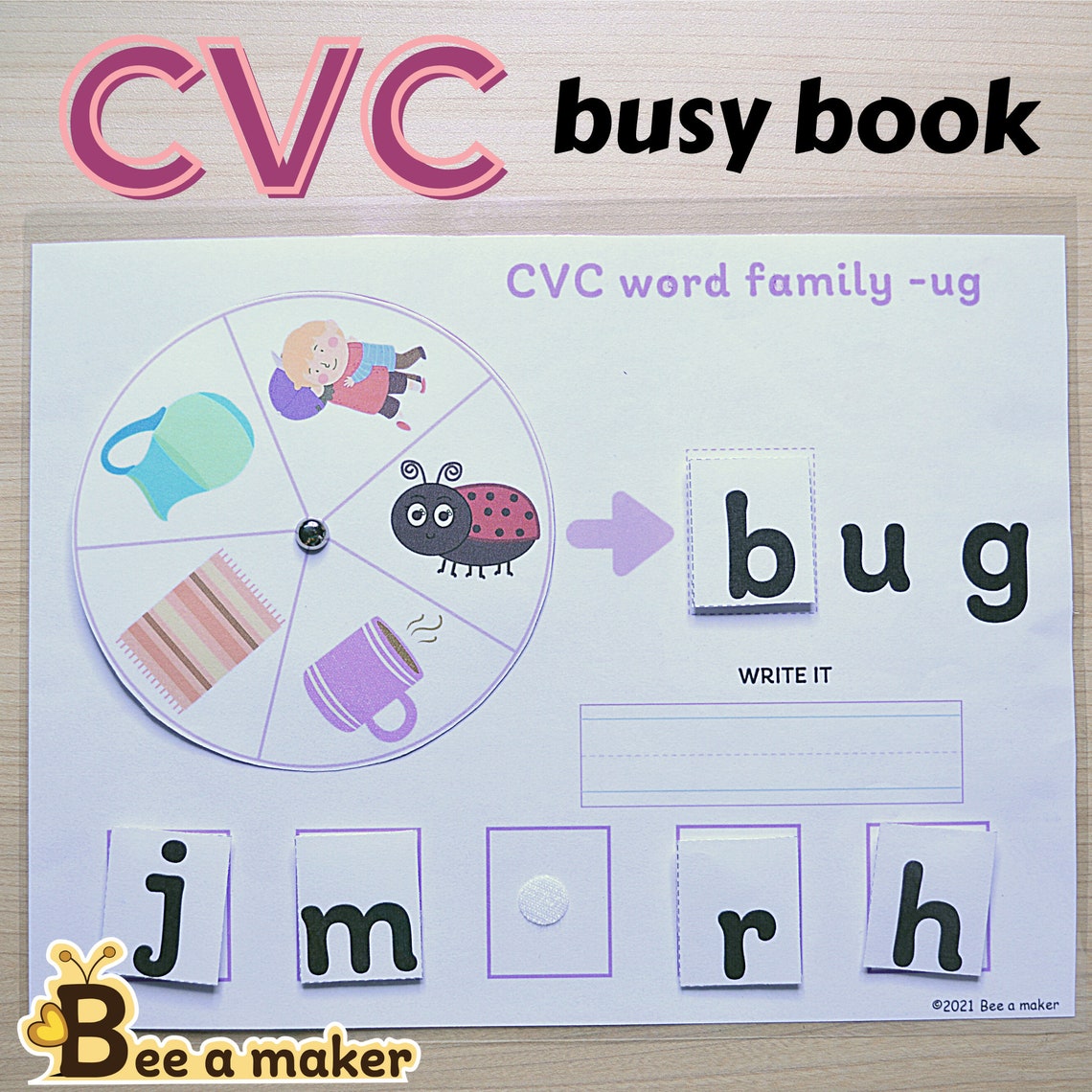 CVC Word Family Interactive Busy Book - Etsy
