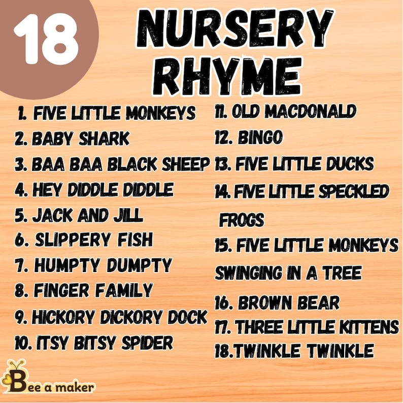 NURSERY RHYME BUNDLE- 18 Rhymes - Etsy