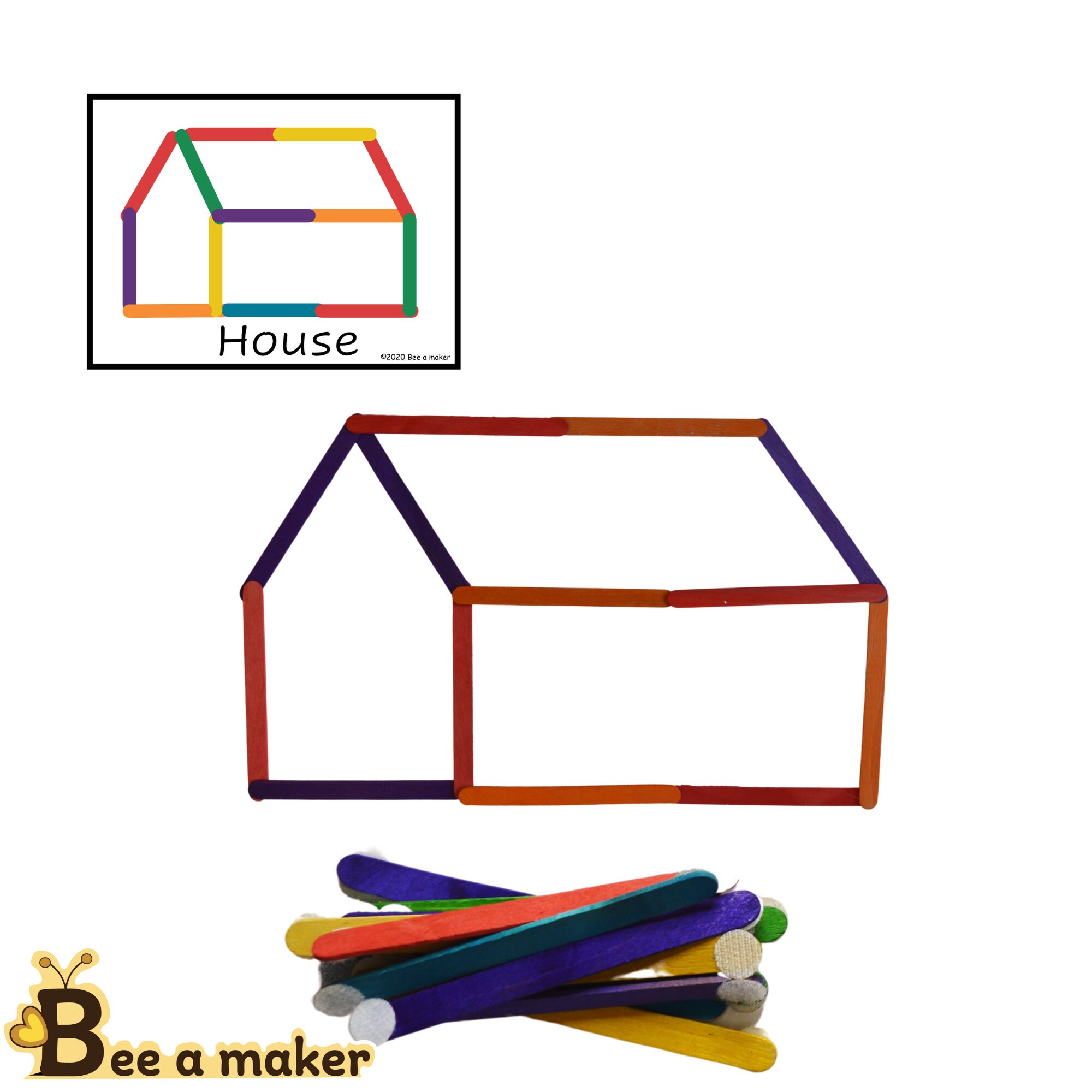 Popsicle Stick Shapes Task Cards - Etsy Australia