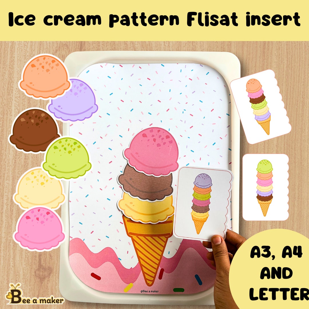 Ice Cream Scoop Pattern Flisat or Trofast Insert Toddler Activity - Etsy