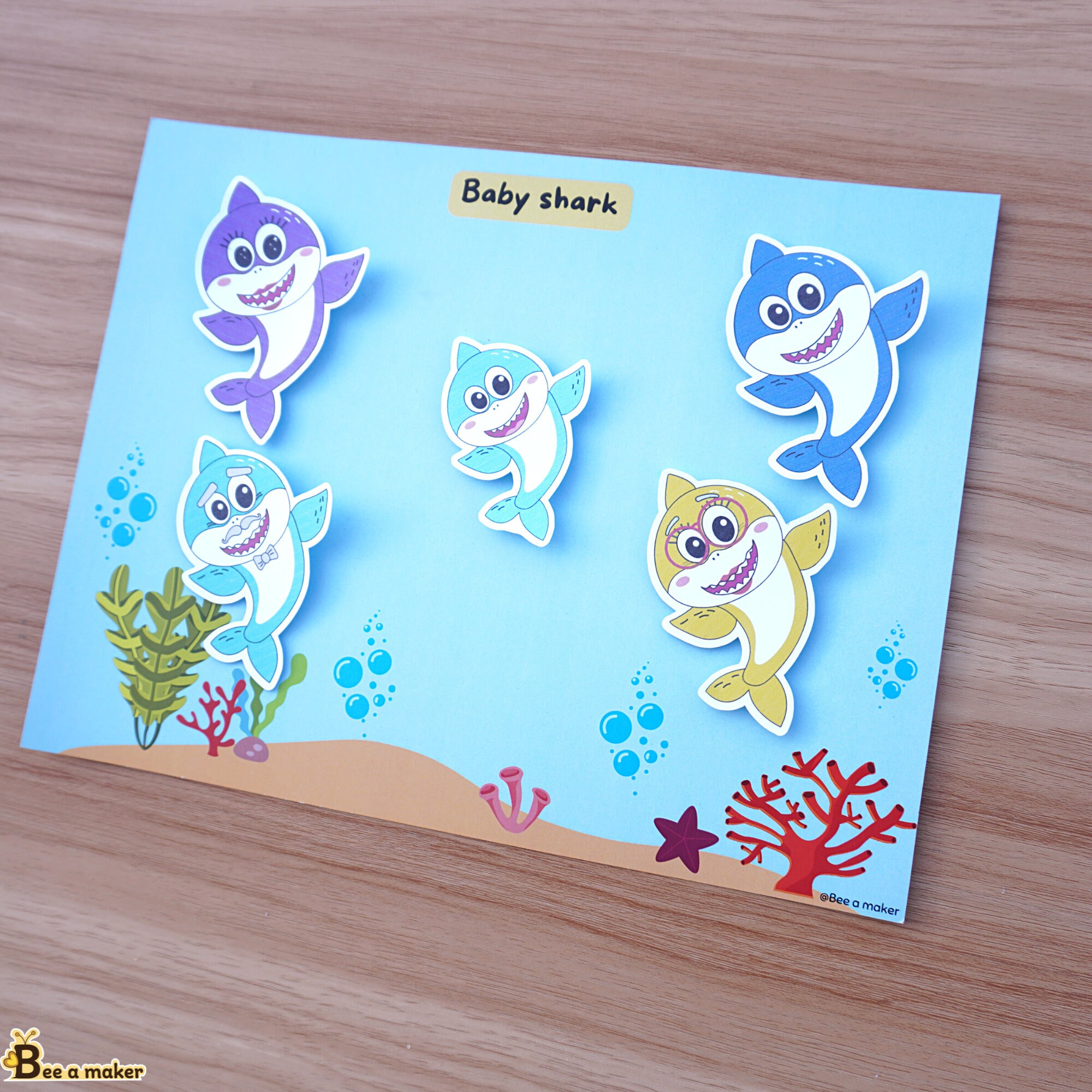 Baby Shark Nursery Rhyme Song Busy Book Printable Page, Preschool ...