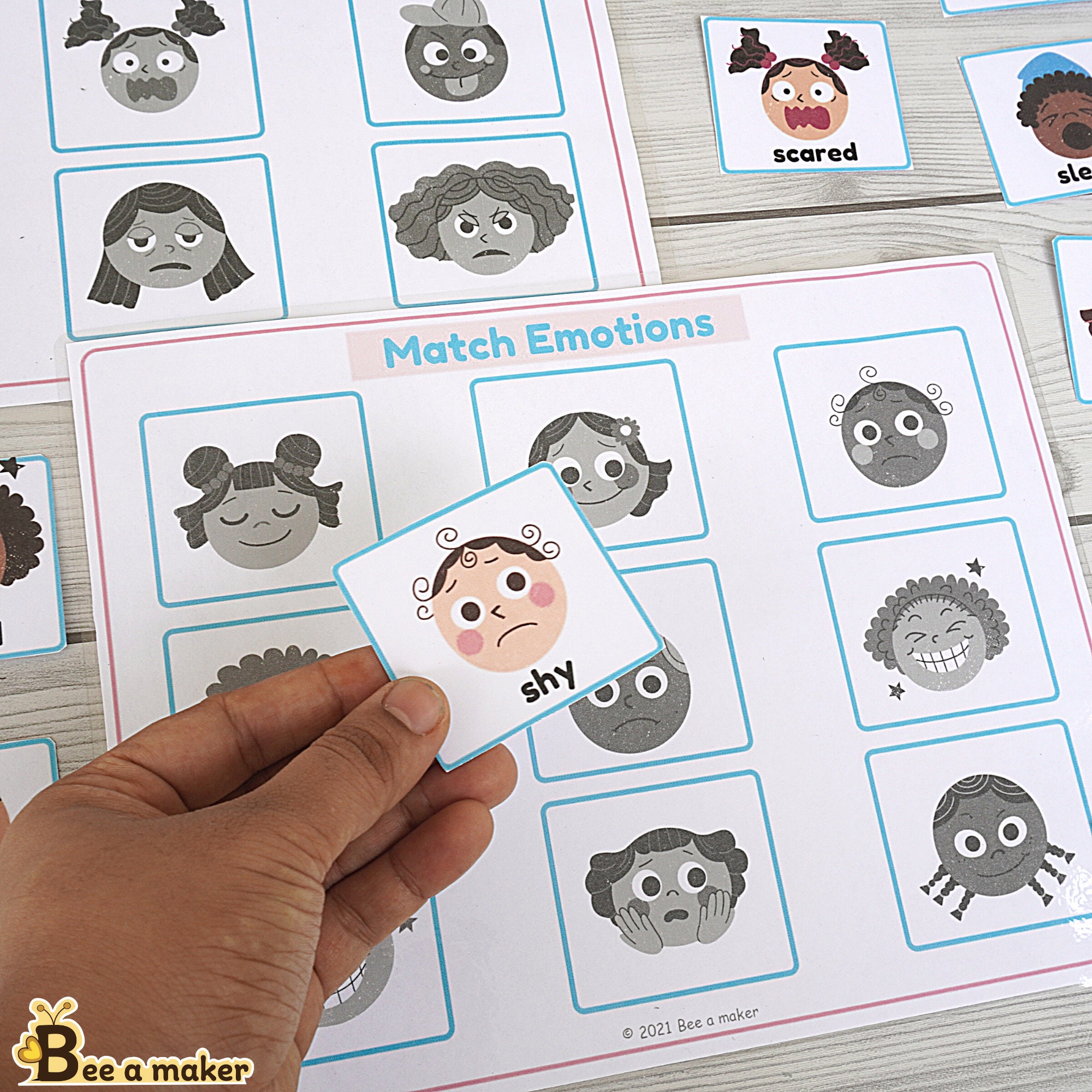 Match Emotions or Match Feelings Printable Busy Book Page - Etsy