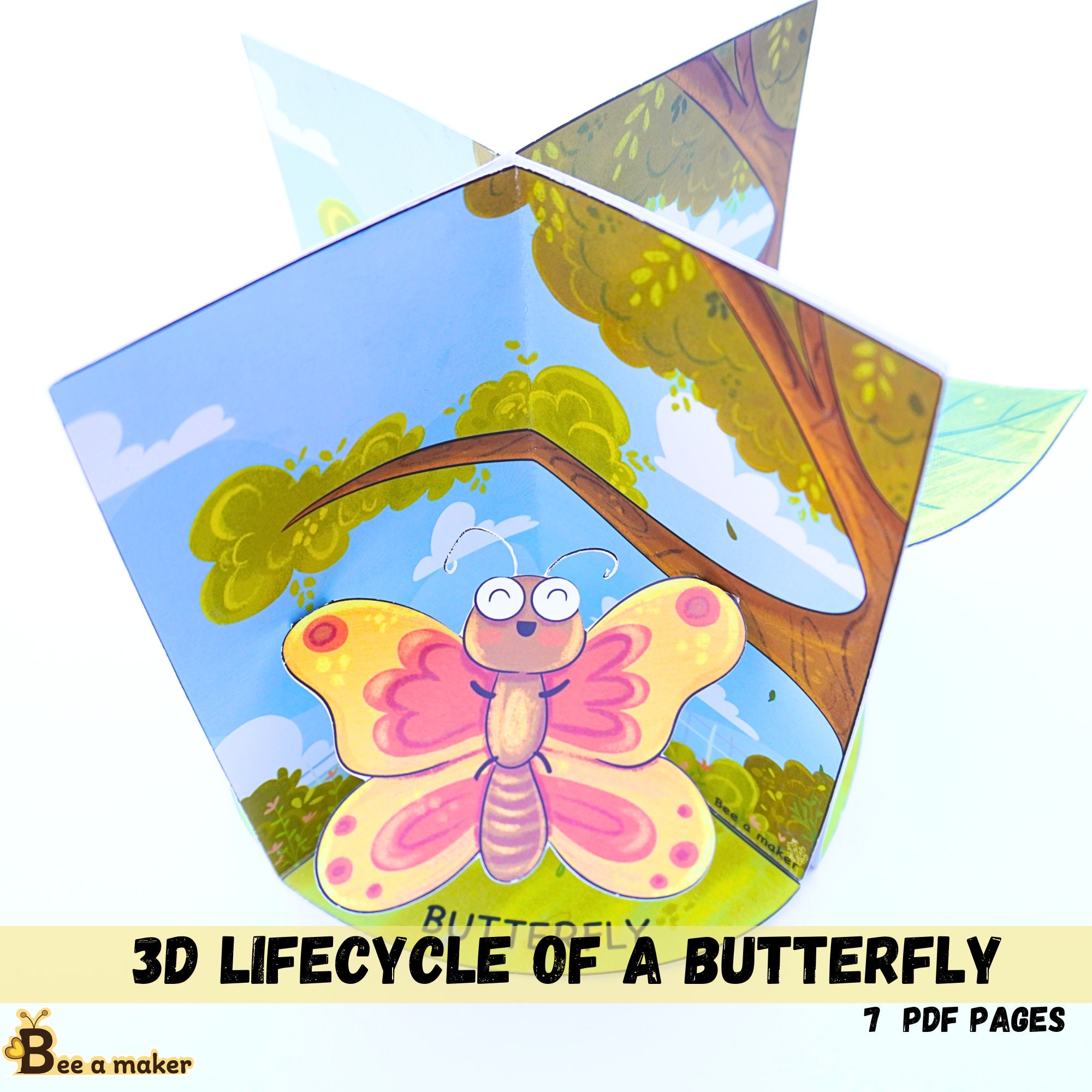 Butterfly Lifecycle 3D Craft, Montessori Activity - Etsy