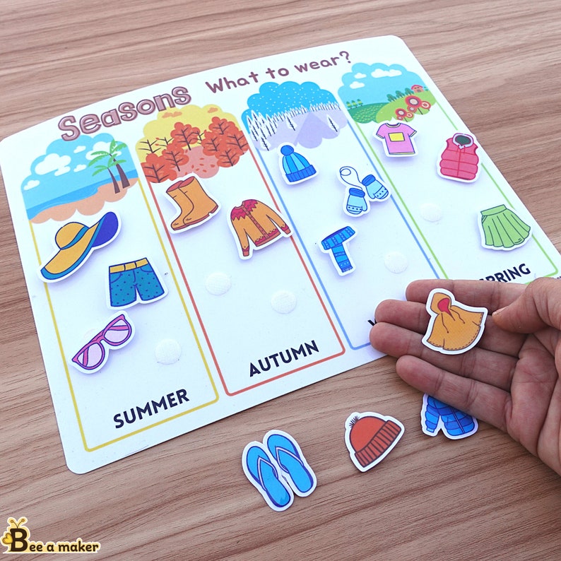 Season Wear Busy Book Printable Pdf Page Toddler Prechool - Etsy