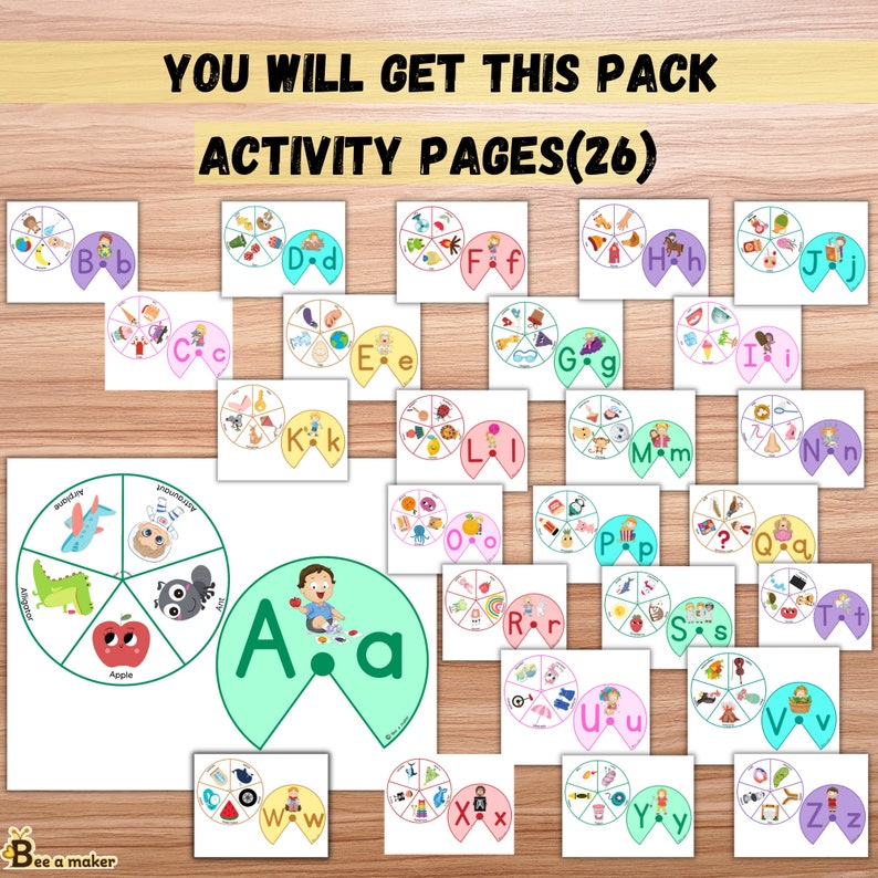 Alphabet Spinner- Uppercase and Lowercase Alphabet Spinner - Etsy