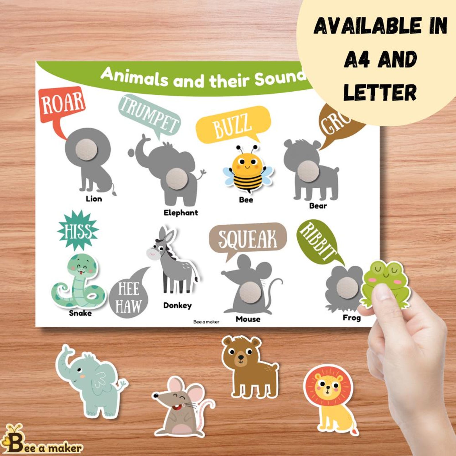 Animals and Their Sounds Busy Book Page | Animal Sound Matching ...