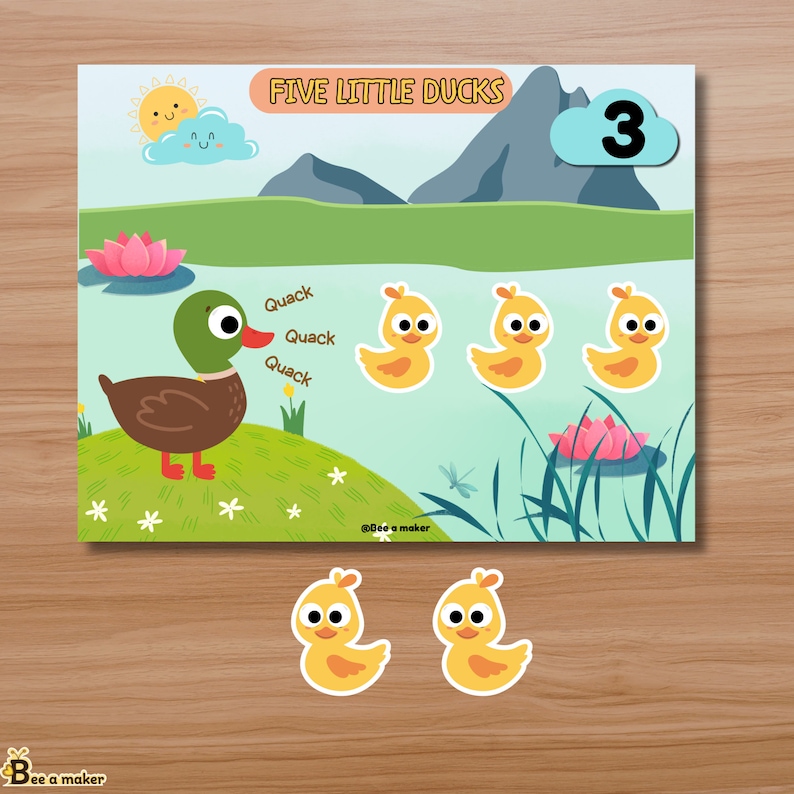 Five Little Ducks Nursery Rhyme Busy Book Page - Etsy